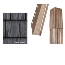 Foundry Split Shake Siding Corner Kit Weathered 7" Exposure Midnight ...
